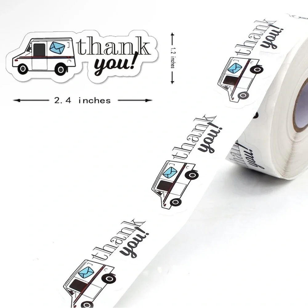Party Supplies | 10 Thank You Sticker Roll With Mail Truck Design Buy ...